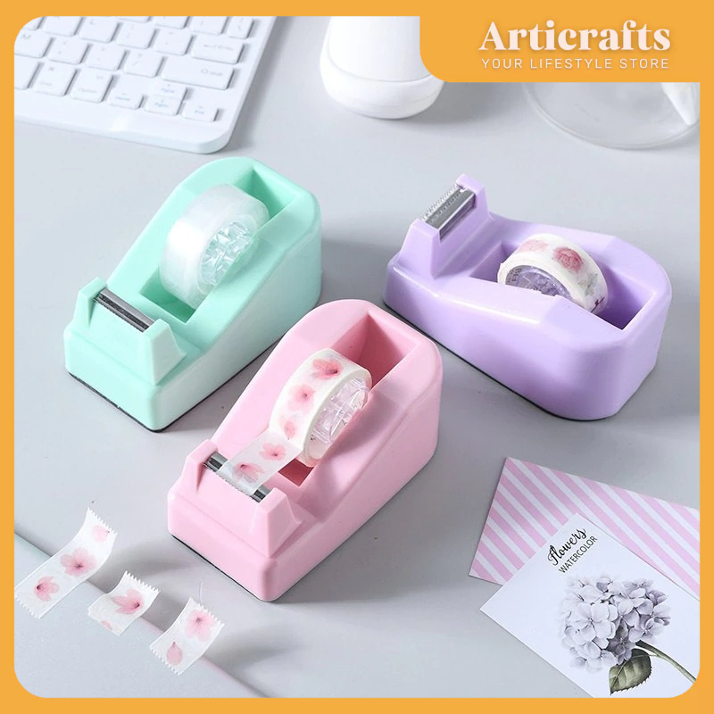 Macaron Color Mini Tape Dispenser Cutter | Shopee Philippines