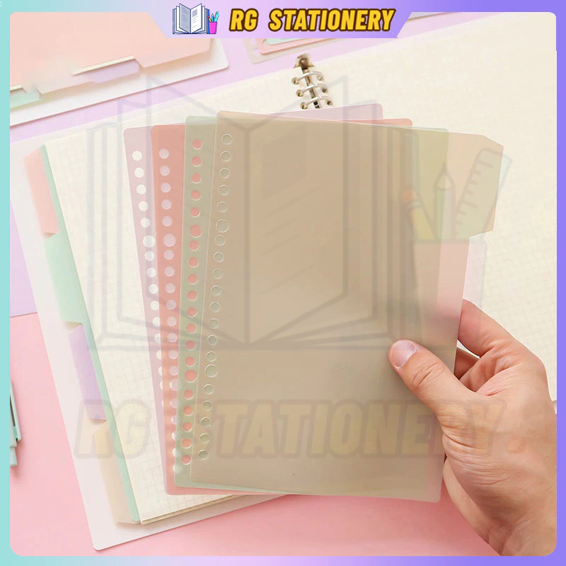 A5/B5/A4 PP Index Page Separator Colors Loose Leaf Binder 4 Sheets Stationary crafting W3 ...