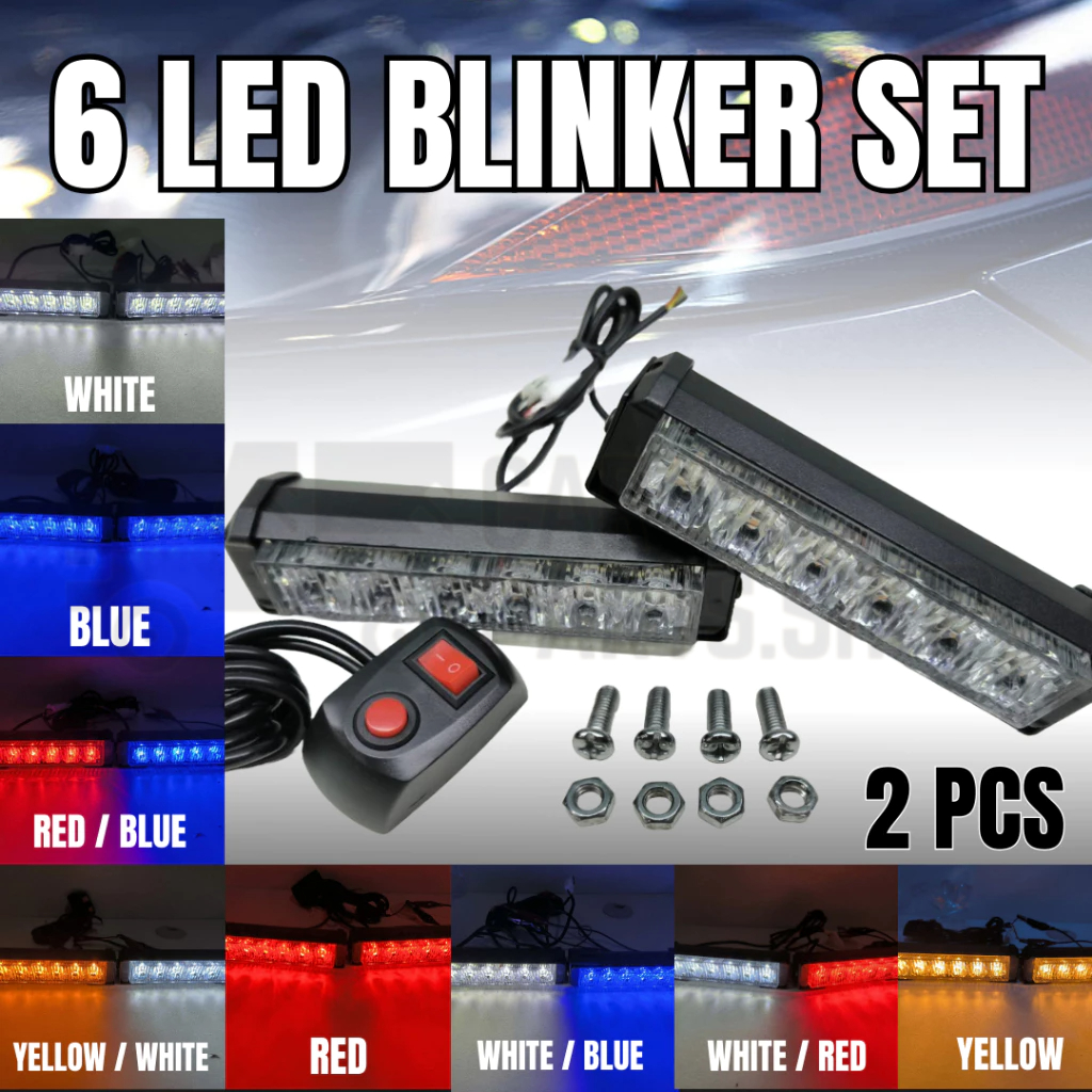 OAPC 2PCS 12V 6 LED CAR WARNING STROBE LIGHT AUTO DAYTIME RUNNING ...