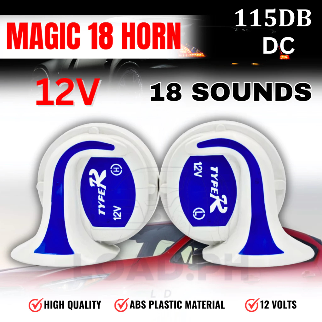 LD (6229) 2Pcs 12V Magic 18 horn Digital Electric Siren Loud Air Snail ...