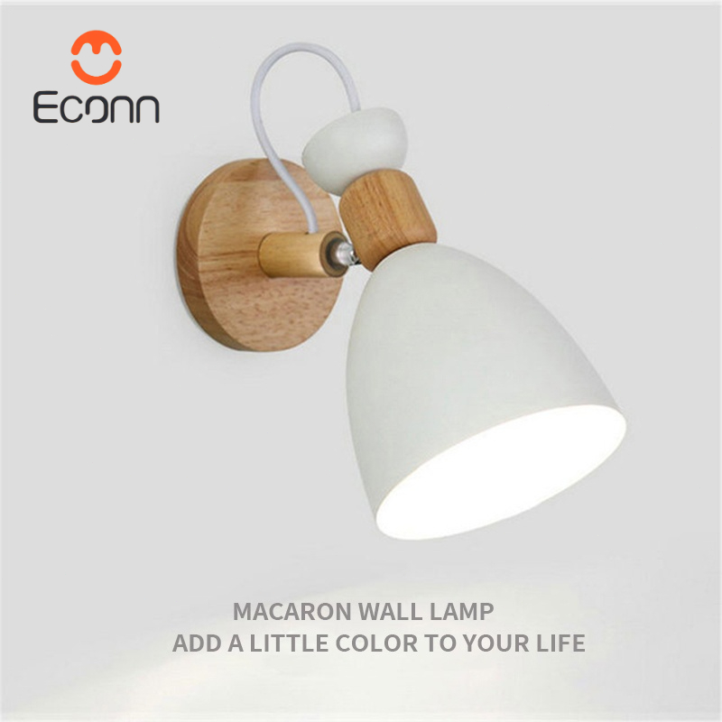 Modern Minimalist Macaron Indoor Wall Lamp Bedroom Bedside Light Living ...