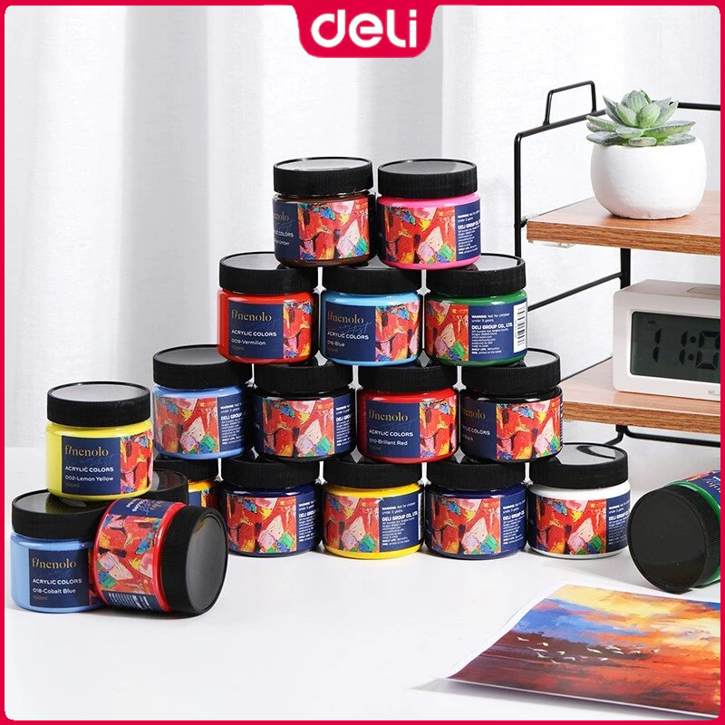 Deli 100ml 14Colors Acrylic Painting Set Art Acrylic Color School ...