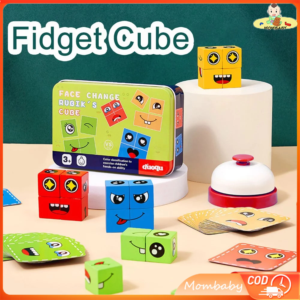 【COD】 Fidget Cube Rubik's Cube Toy for Kids Expression Face-Changing ...
