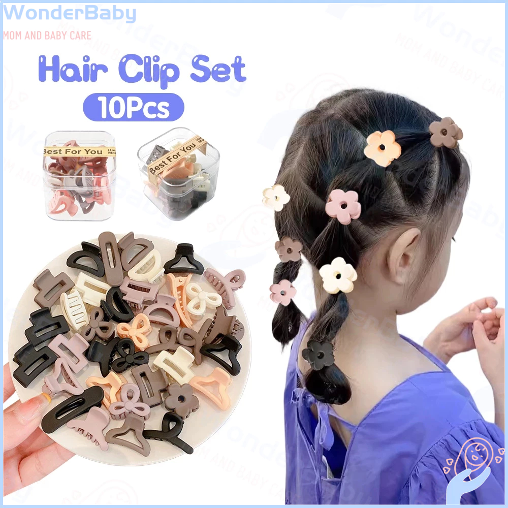 WD【COD】 10 Pcs Mini Hair Clips Cute Plastic Hair Clip Set for Kids Hair ...