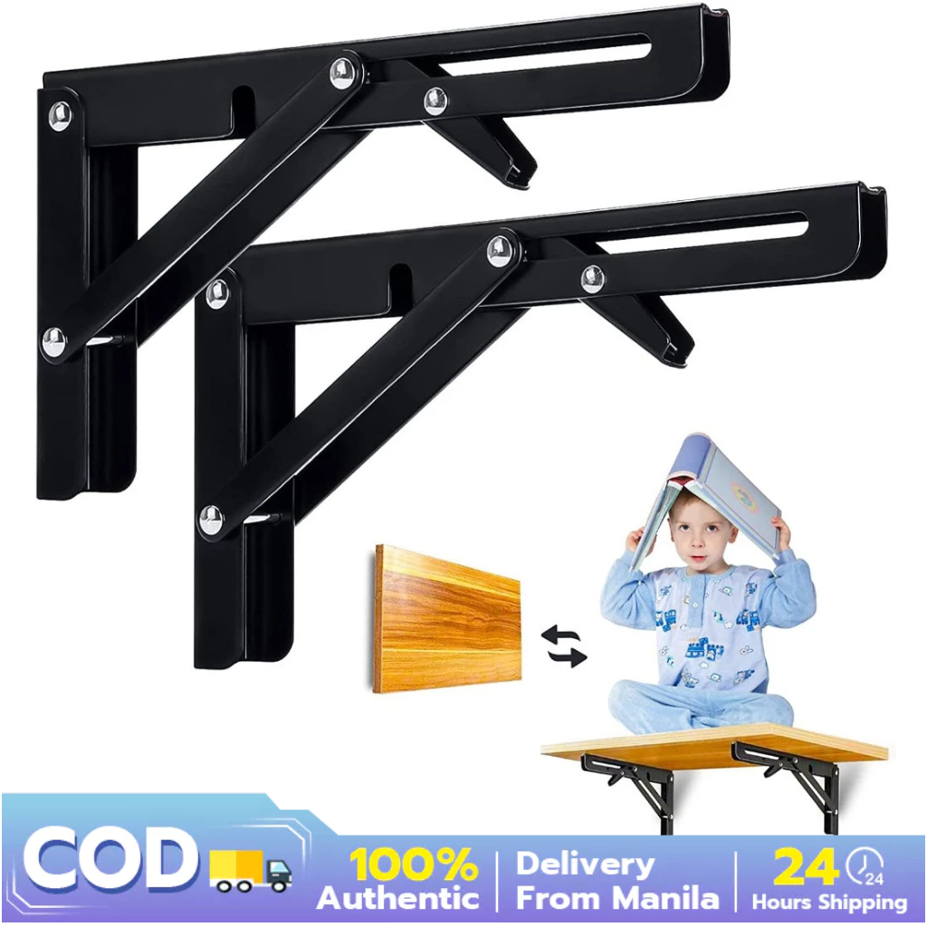 Folding Angle Bracket 2 PCS Adjustable Foldable Wall Mounted Folding ...