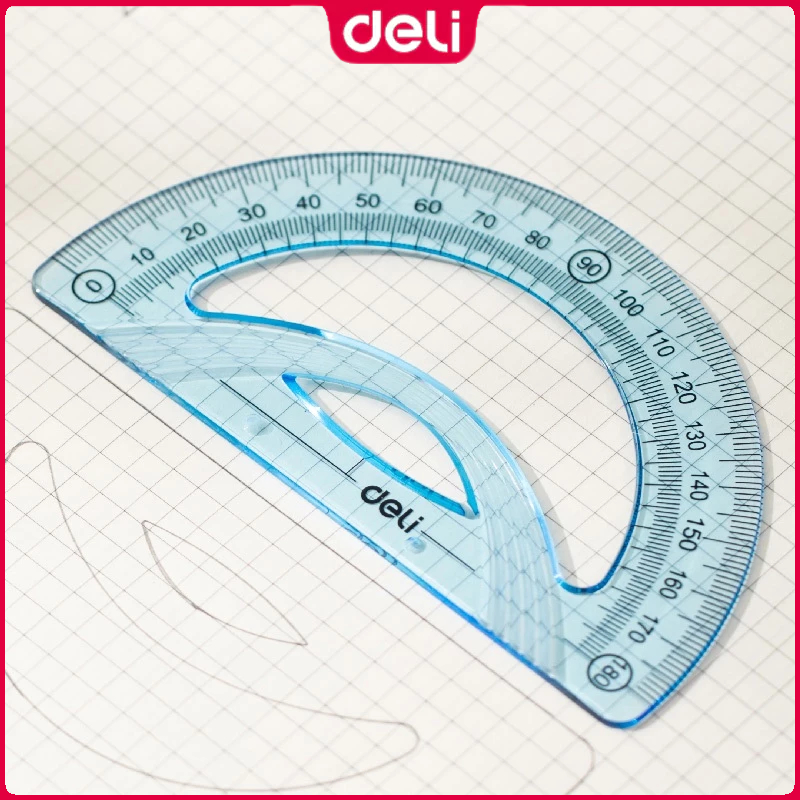 Deli EH16 Ruler Protractor 12cm School Office Painting Stationery ...