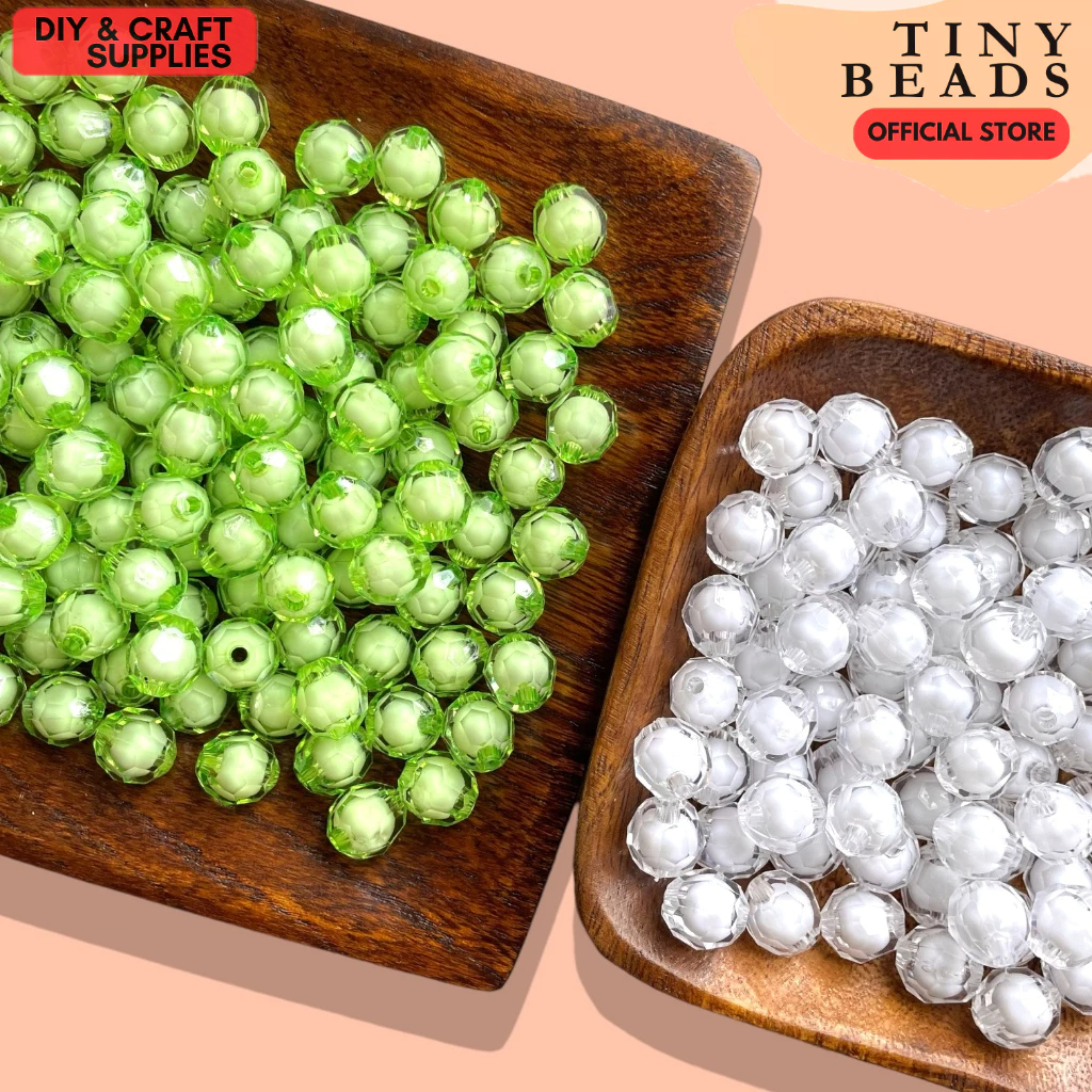 12mm Multi-Faceted Round Beads 50pcs | Shopee Philippines
