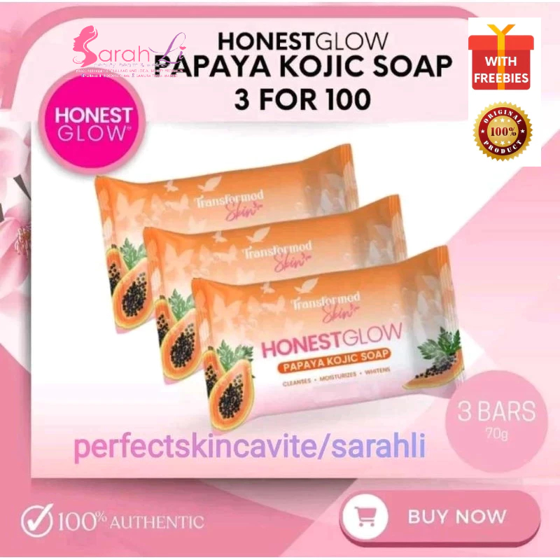 3pcs Honest Glow Kojic Soap 70g/Pink Soap 80g | Shopee Philippines
