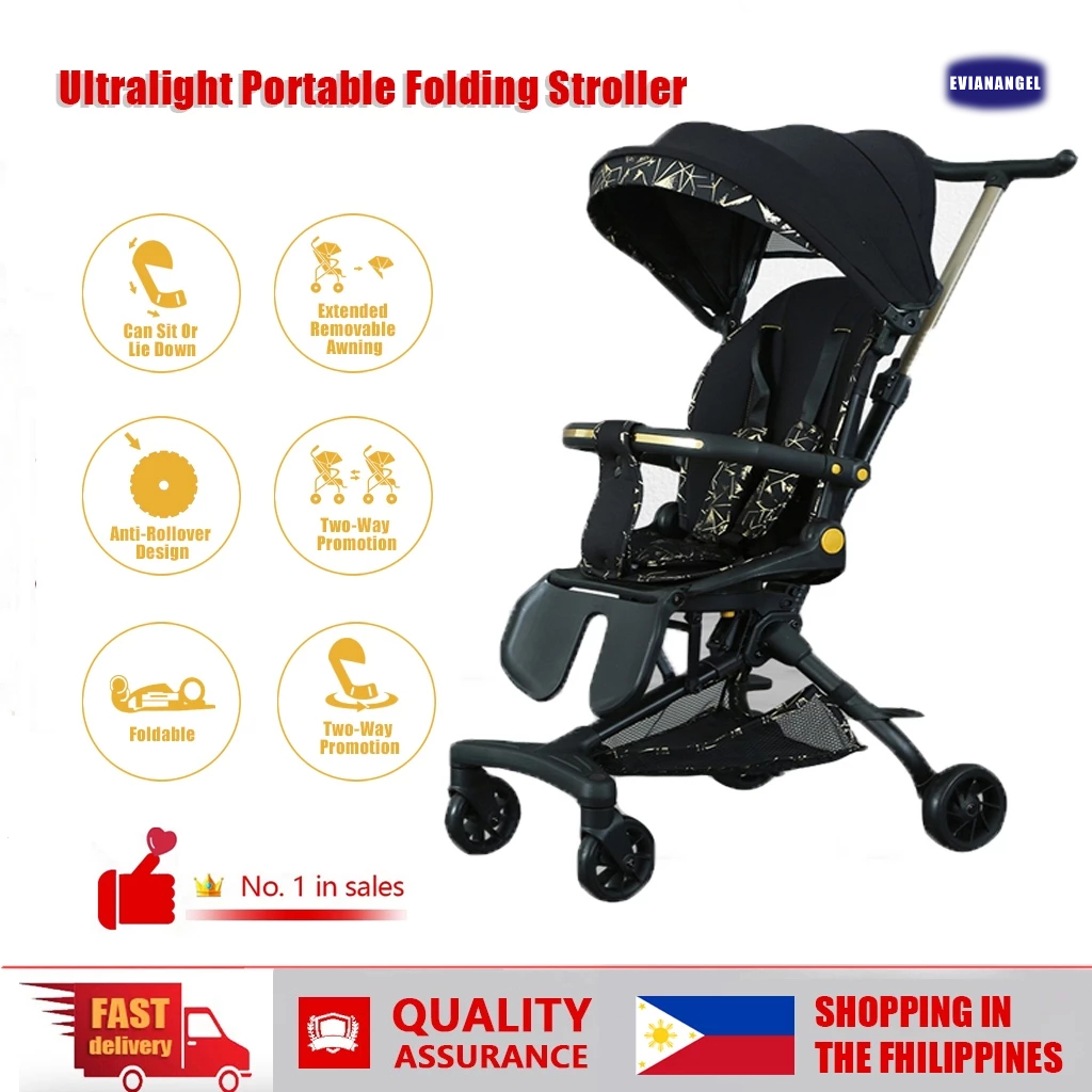 EvianAngel Two Way Stroller For Baby Can Sit And Lie Foldable Stroller ...