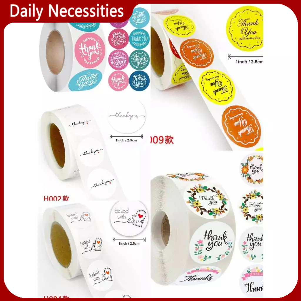 DN #500Pcs/Roll of Self Adhesive Label Sealing Packaging Label Thank ...