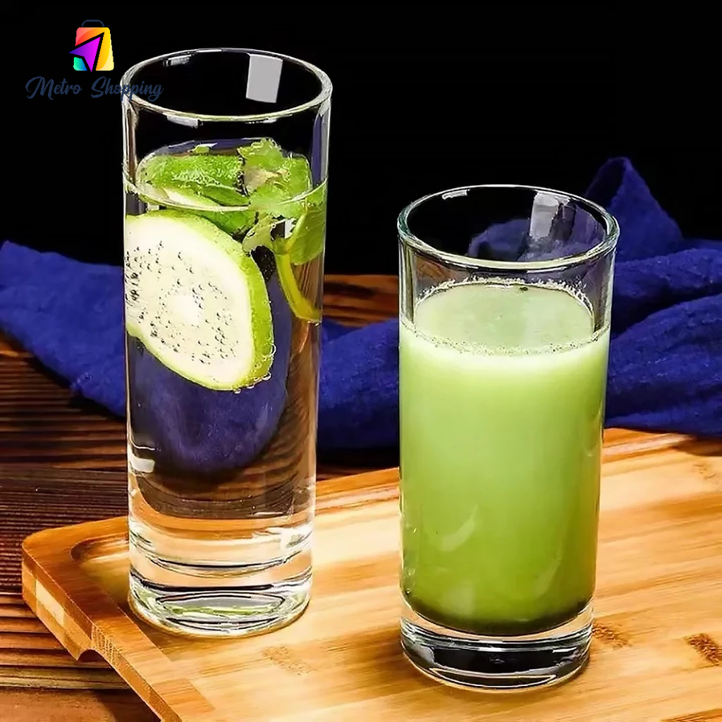 6pcs Crystal Clear Glass Cup Set Y60164 – Premium Durable Glassware for ...