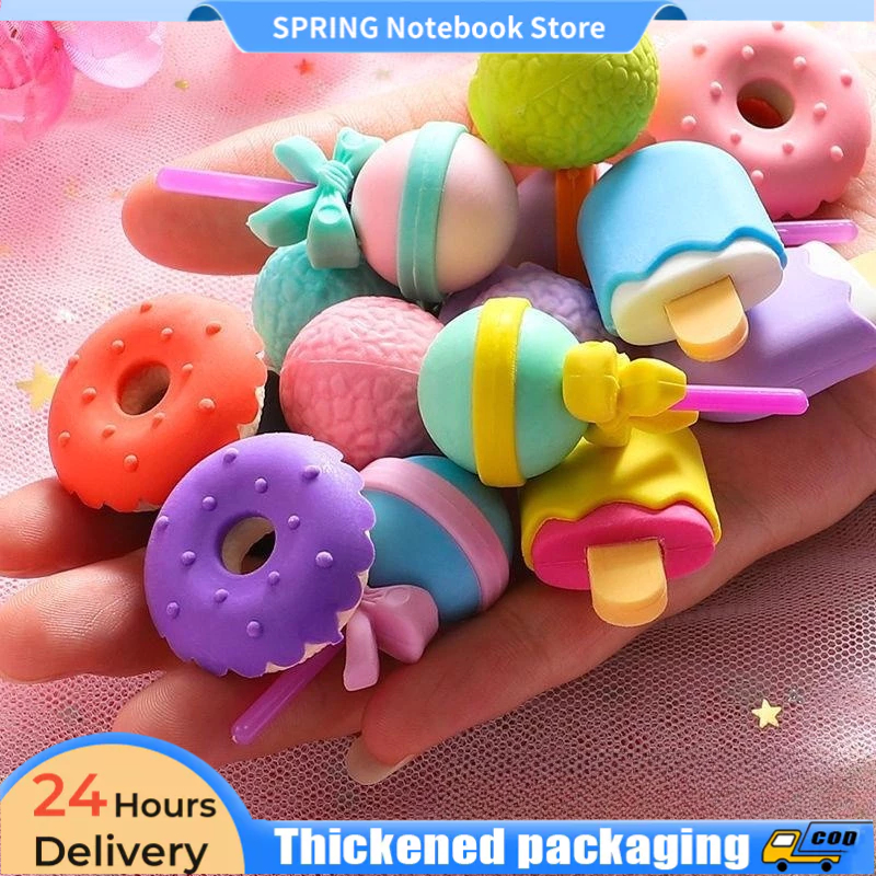 Detachable Eraser Sweets Design 4pcs/set Cute Set Stationery School ...