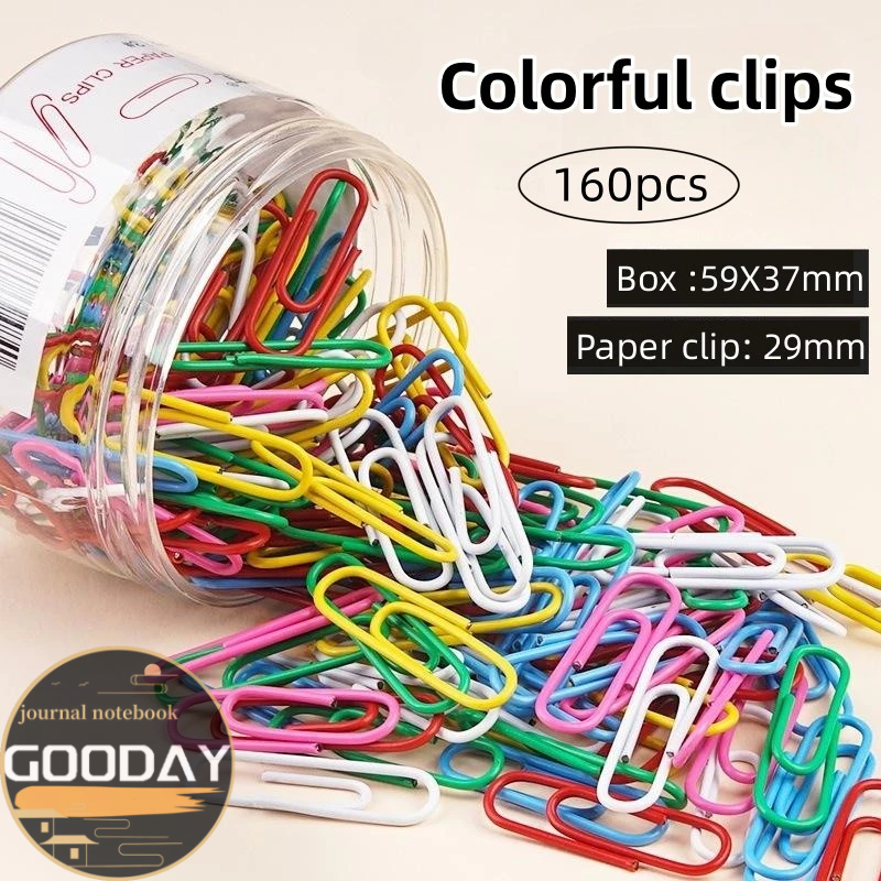 160pcs Paper clip bookmark color binding pin Colorful paper clips ...