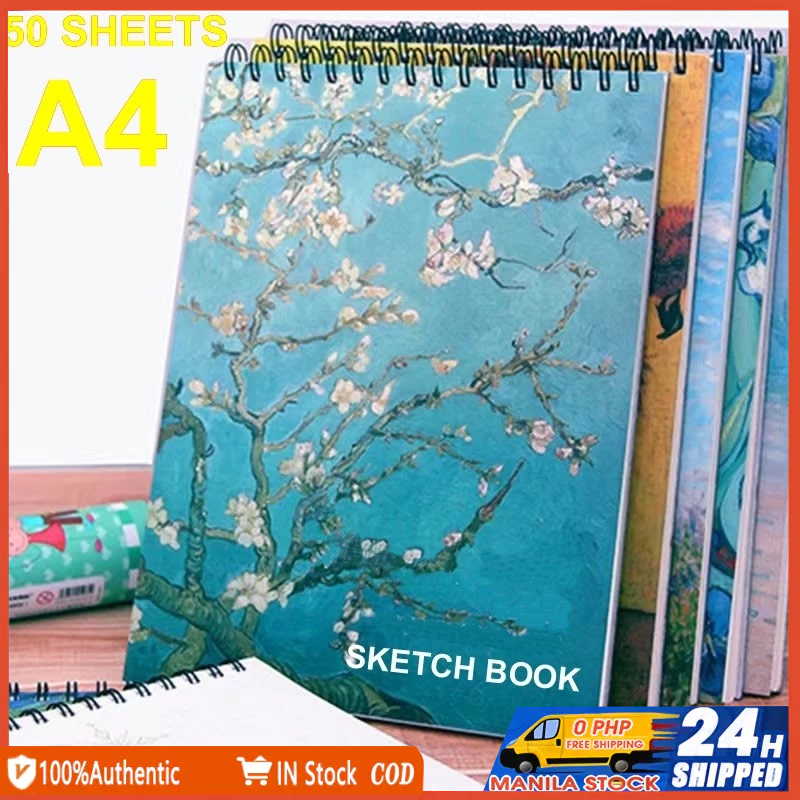 A4 Van Gogh Sketchbook Blank Drawing book Painting watercolor ...