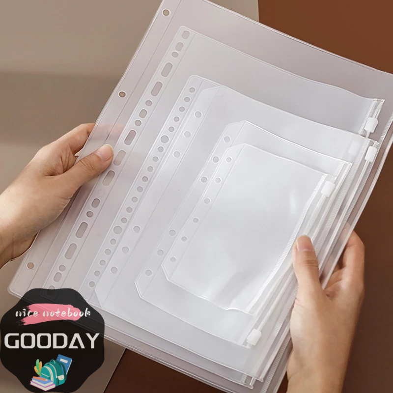 Transparent A5 A6 B5 Ring Binder Pockets Zip Envelope PVC Pouch ...