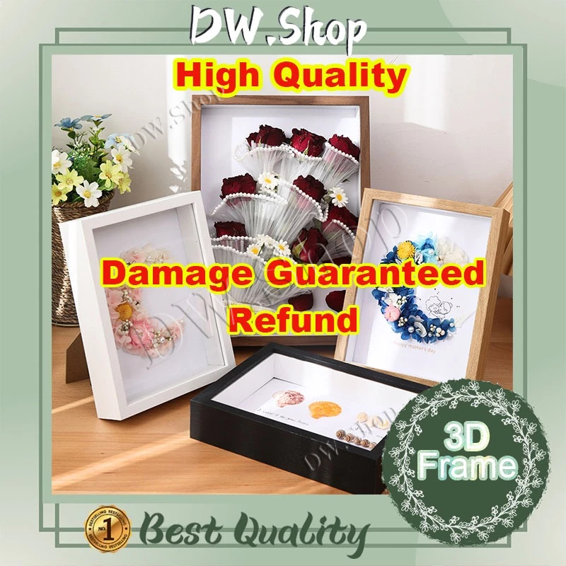 Hollow Art Box Deep 3d Frame Dried Flowers Wooden Photo Frame 3cm Depth ...