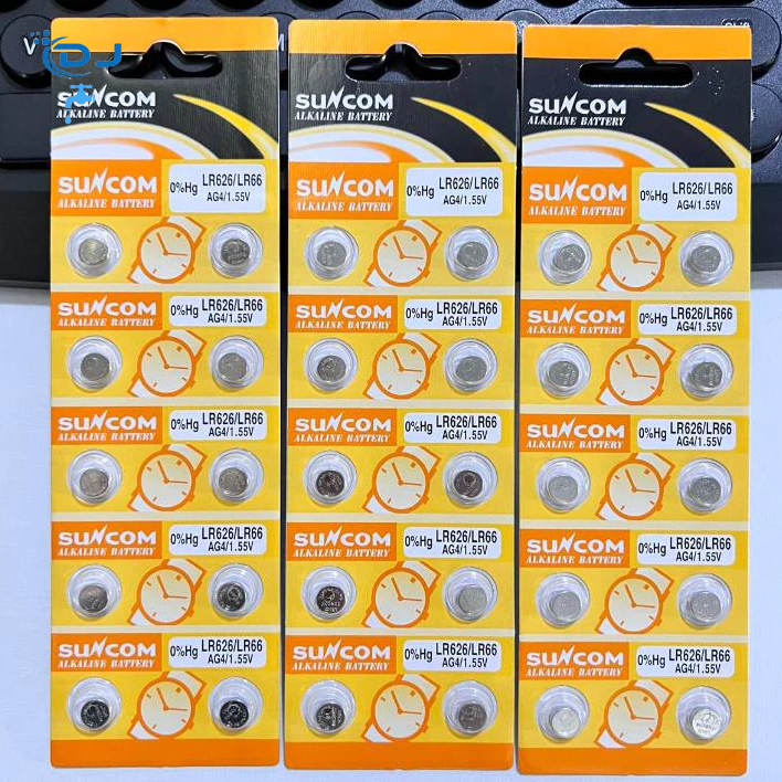 AG4 LR626 LR66 alkaline push button coin cell watch batteries Suncom ...