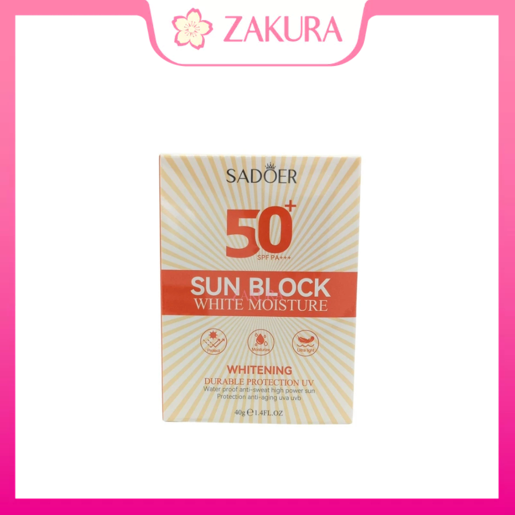 SADOER Whitening Moisturizing Sunscreen SPF50+ 40g | Shopee Philippines
