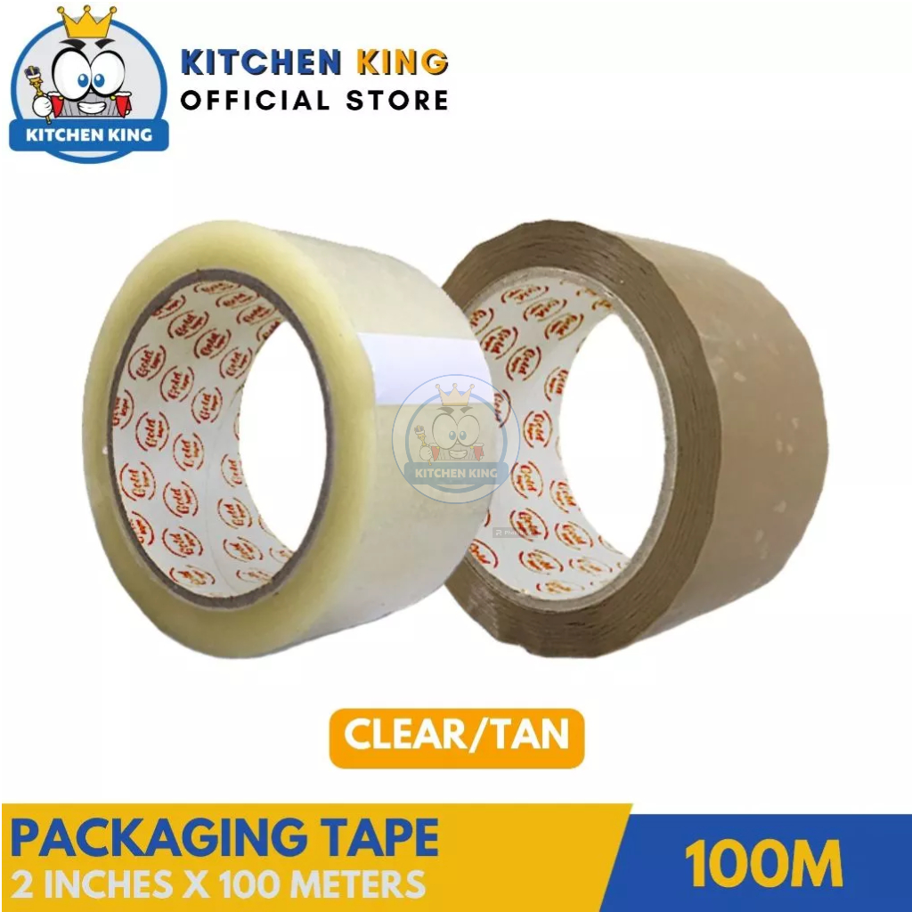 Packaging Tape 100 Meters Clear and Tan GoldTape Brand High-Quality | Shopee Philippines