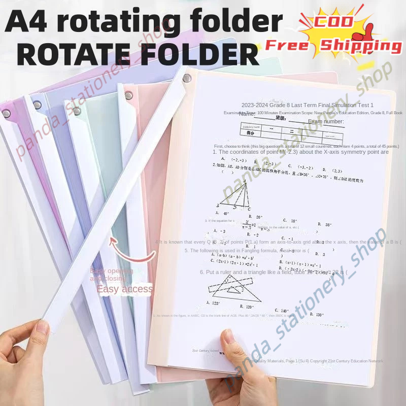 A4 Rotating Side-open File Folder Large Capacity Document Storage Paper ...