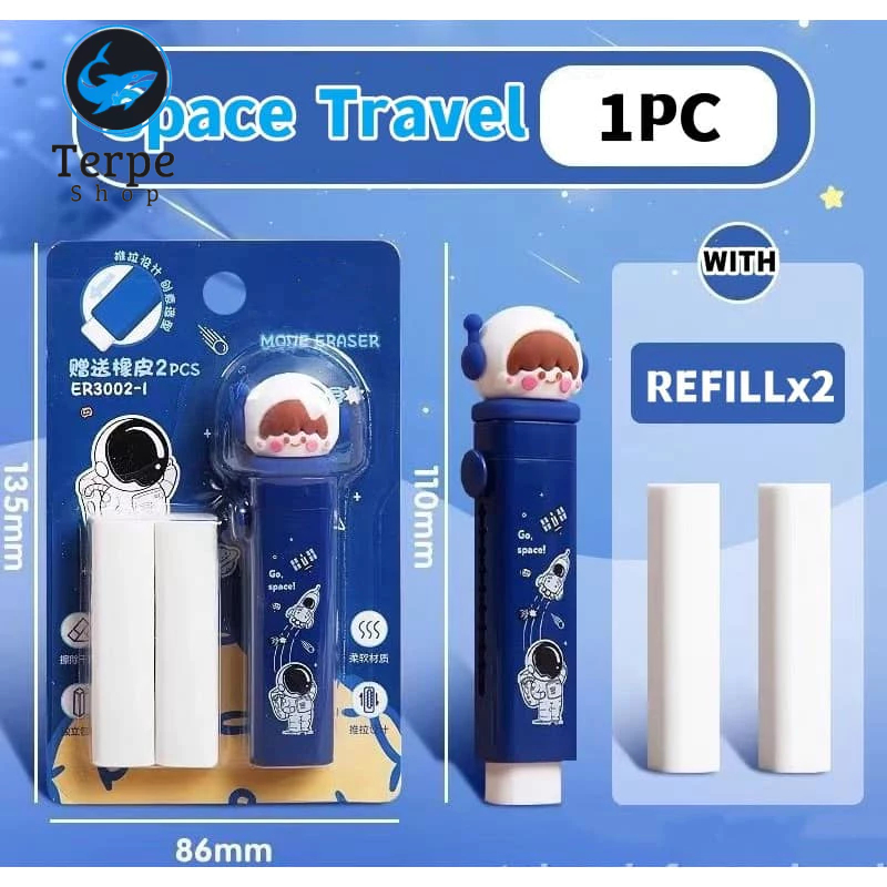 Telescopic Pen Eraser Cute Cartoon Pencil Eraser Student Portable Soft ...