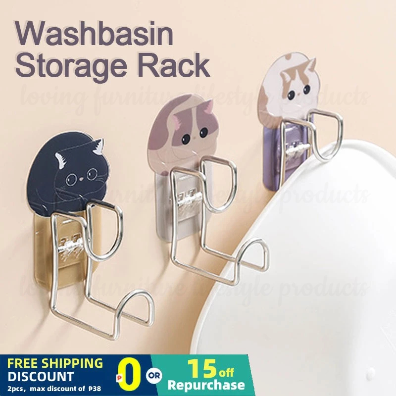Strong Wash Basin Hook Wall Mounted Bathroom Rack Washbasin Storage ...