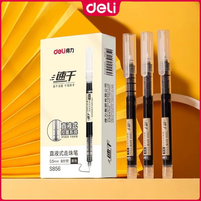 Deli S856 Gel Pen 0.5mm Black Sign Pen Writing Stationery School Office ...
