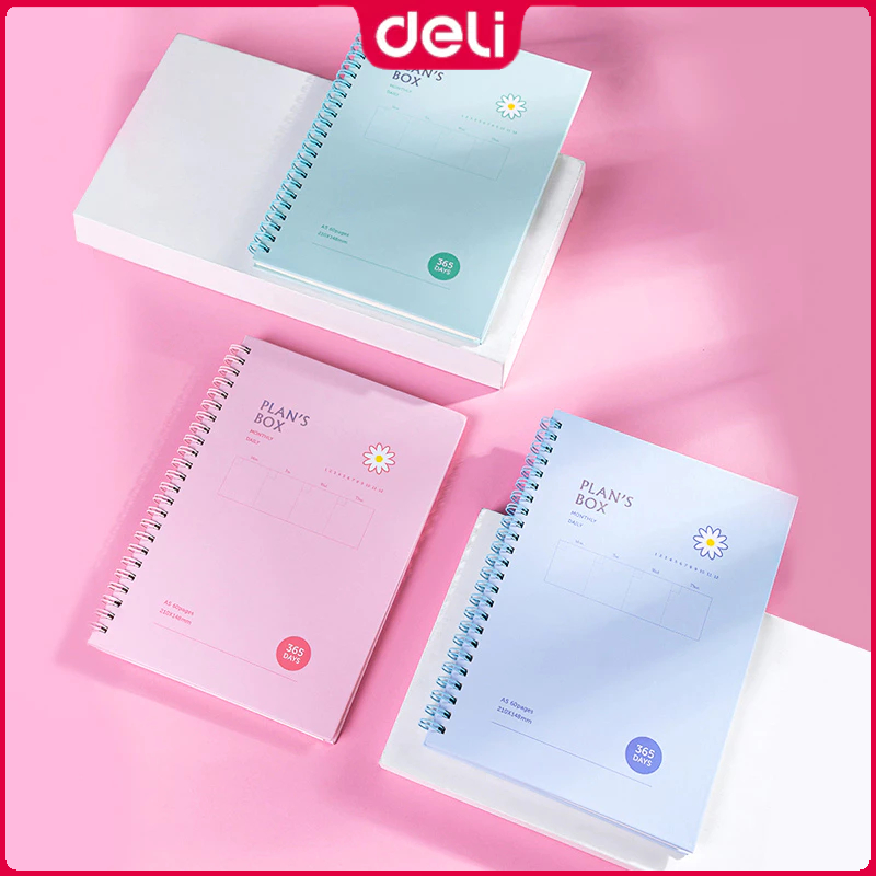 Deli A5 Notebook 60 Pages 365 Days Plan Record Notebook 24200 | Shopee ...
