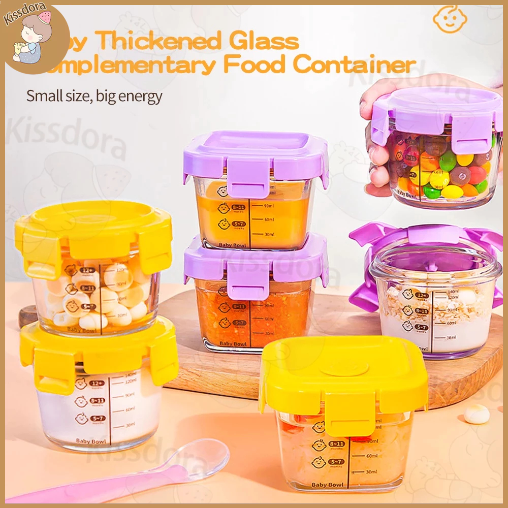 Kissdora Portable Baby Glass Food Box Storage Freezer And Heat ...