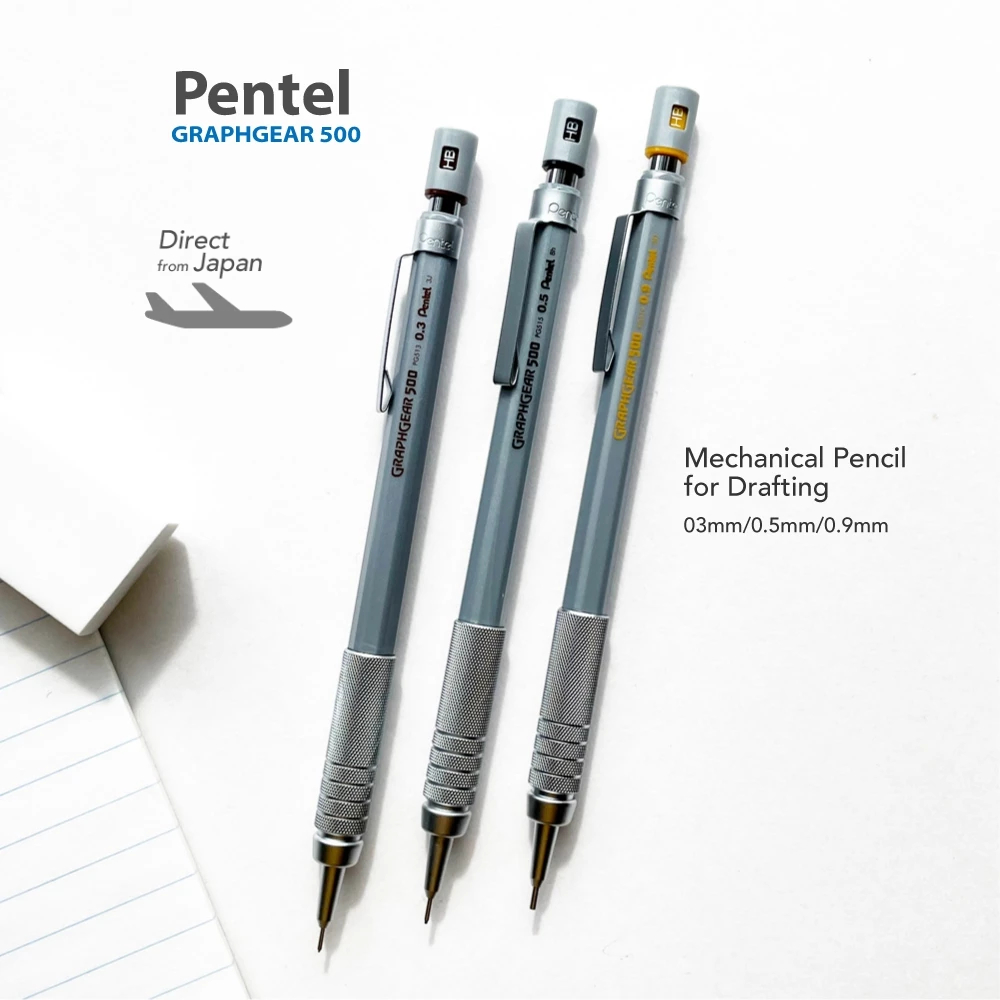 Pentel Graphgear 500 Drafting Mechanical Pencil 0.3/0.5/0.9mm Mechancal ...
