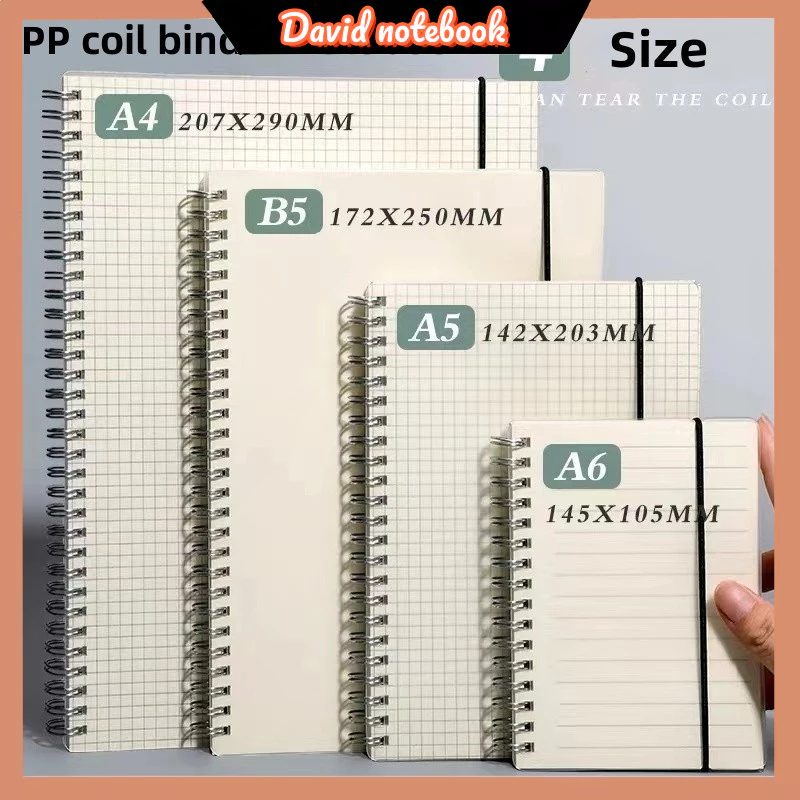 Double Spring Notepad Refillable notebook line&grid B5 A5 A6 notebook ...
