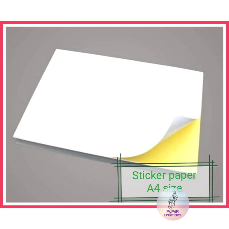 25pcs/50pcs A4 SIZE Printable Sticker paper Satin/High Gloss | Shopee ...
