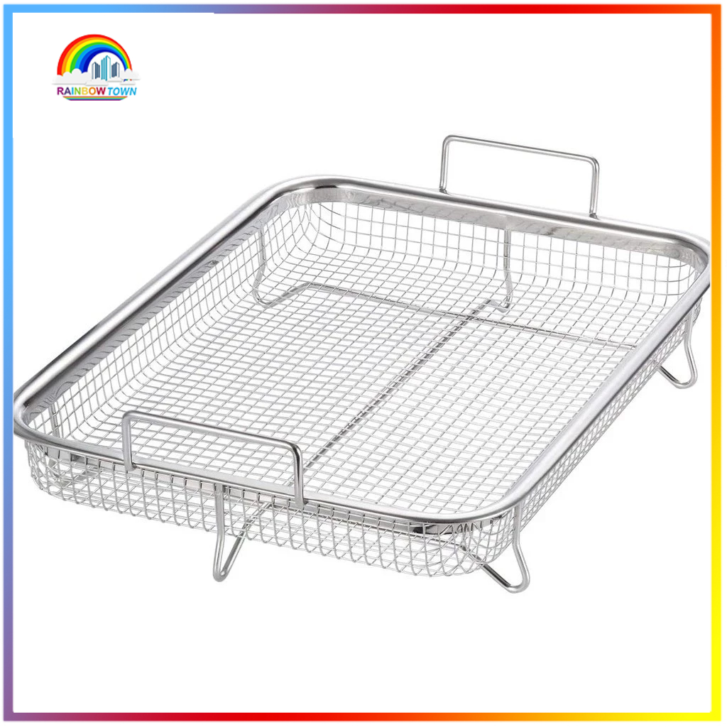 RT kitchen Handle Collapsible Deep Frying Basket Square Strainer Mesh ...