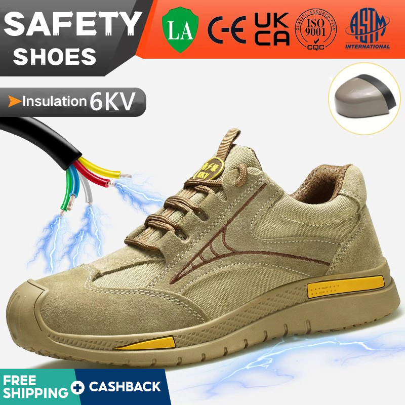 Genuine Leather 6KV Insulation Safety Shoes For Men Steel Toe Rubber ...