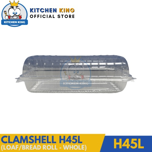 Clamshell OPS Container [Whole Bread Loaf Roll - H45L] 8.85" x 3.74" x ...