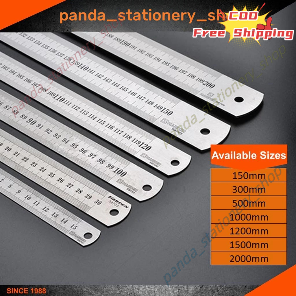 Metal Ruler 12 Inches Aluminum Ruler 30cm or 60cm Rulers Stationary School Supplies | Shopee ...