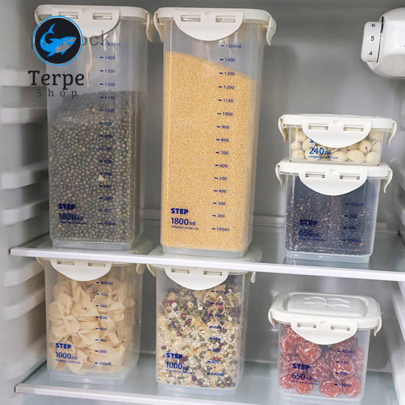 Plastic Sealed Cans Kitchen Storage Box Transparent Food Canister Keep ...