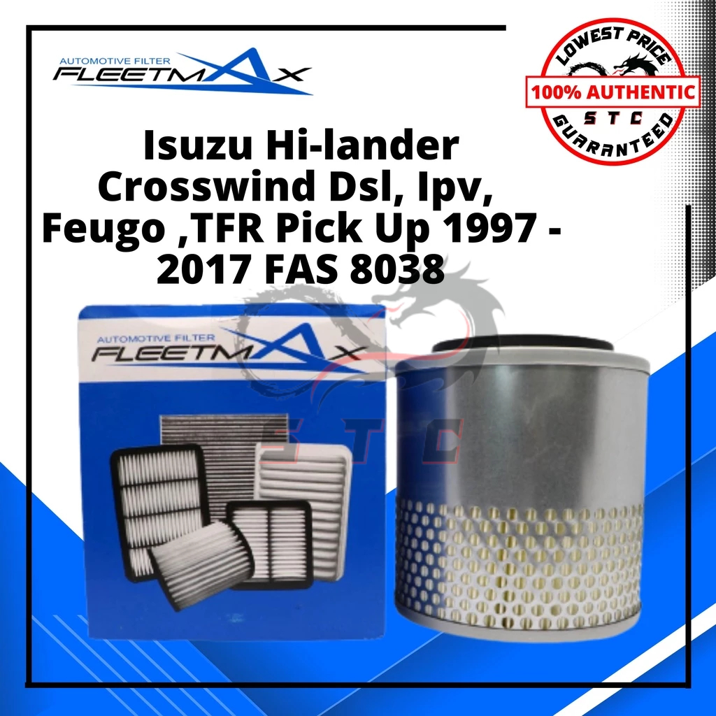 FLEETMAX AIR FILTER FOR ISUZU HI-LANDER CROSSWIND DSL 1998-17 IPV ...