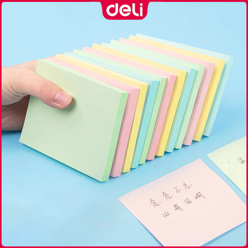 Deli 4Colors Sticker Notes 76×101mm Portable Memo Pads Mini Note Office ...