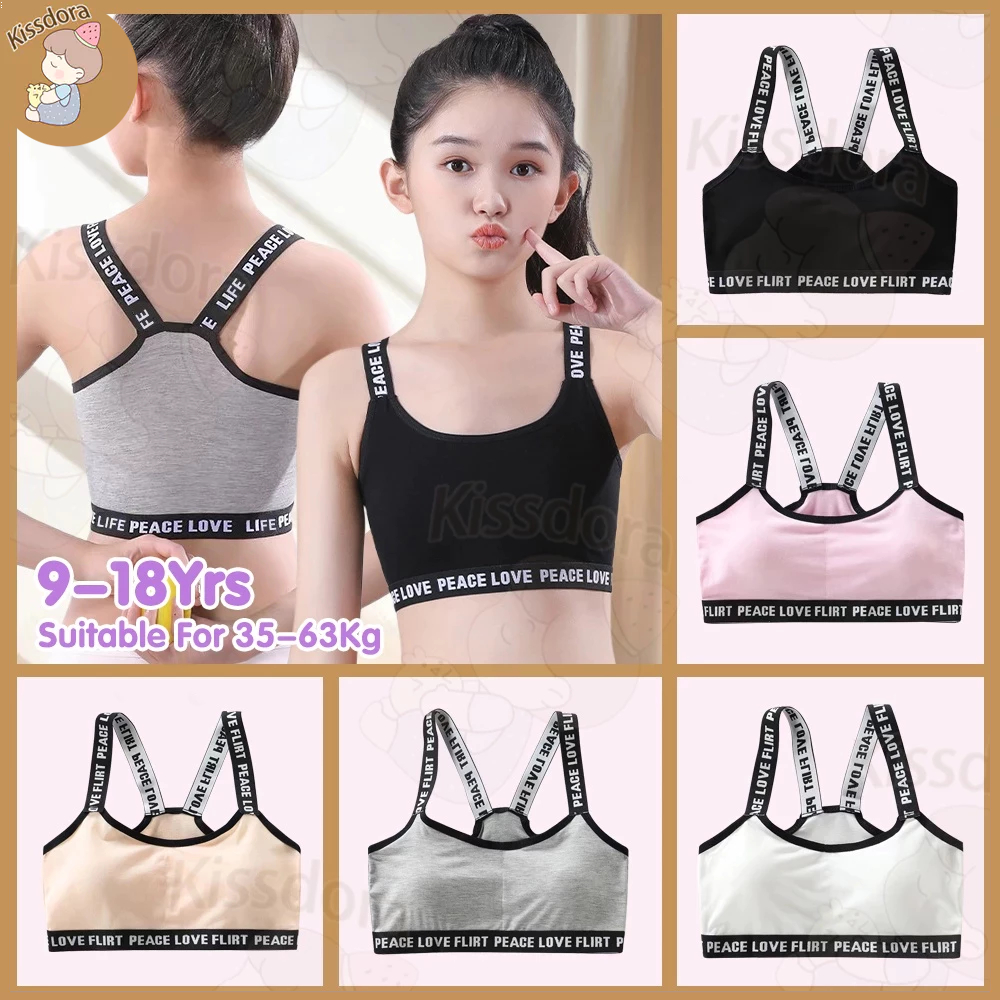 Kissdora【COD】 9-18yrs Kids Bra Training Bra for Teen Baby Bra Non-slip ...