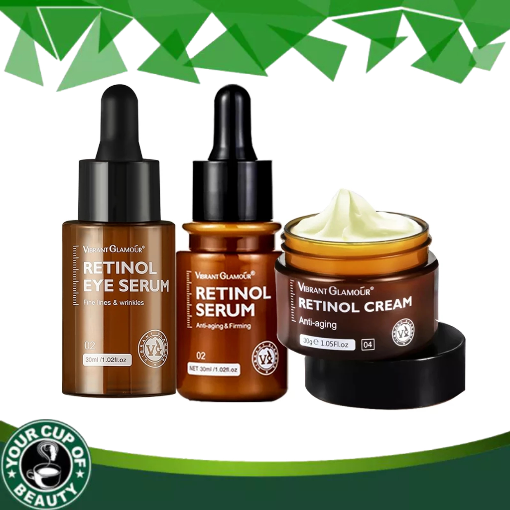 VIBRANT GLAMOUR Retinol Set Face Cream+Facial Serum+Eye Serum VA VE ...