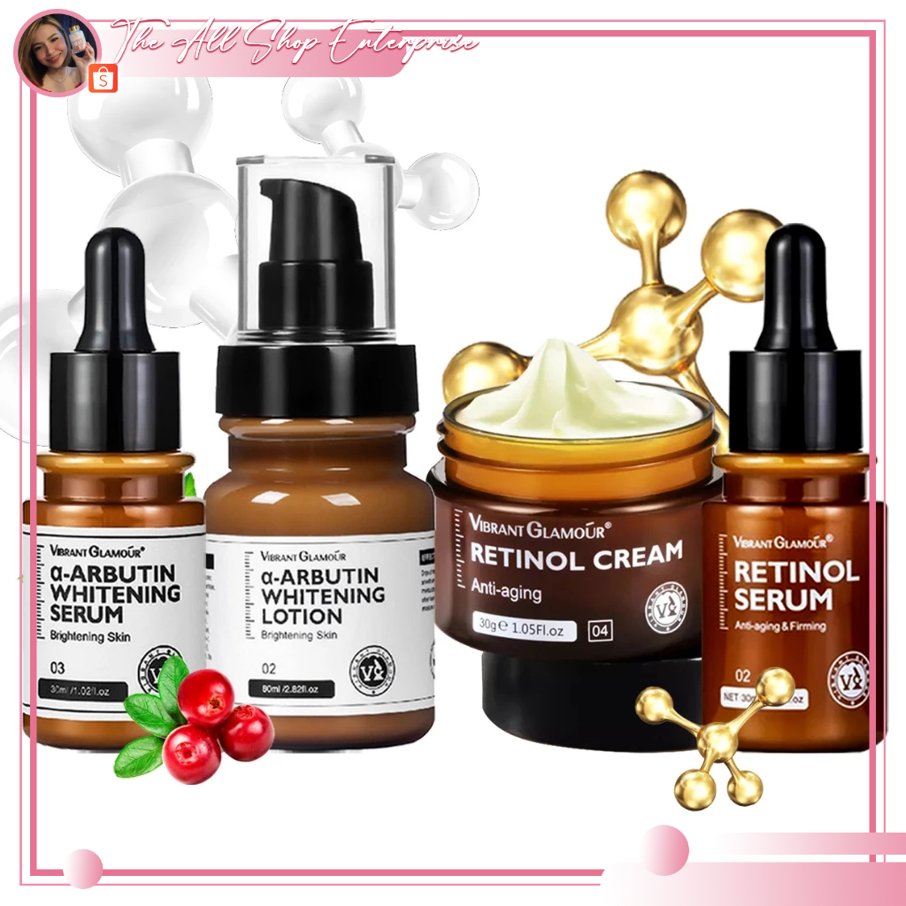VIBRANT GLAMOUR Alpha Arbutin & Retinol Set - Arbutin Serum, Lotion ...