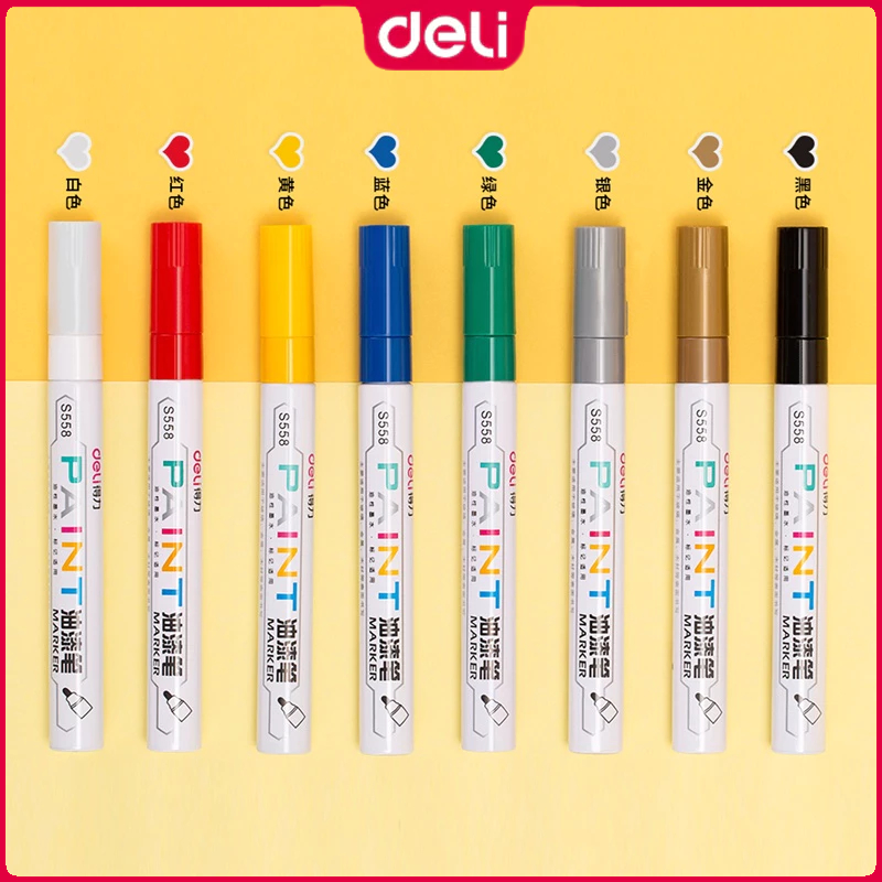 Deli S558 Paint Marker Pen 1PCS Green Marker Drawing Pen | Shopee ...
