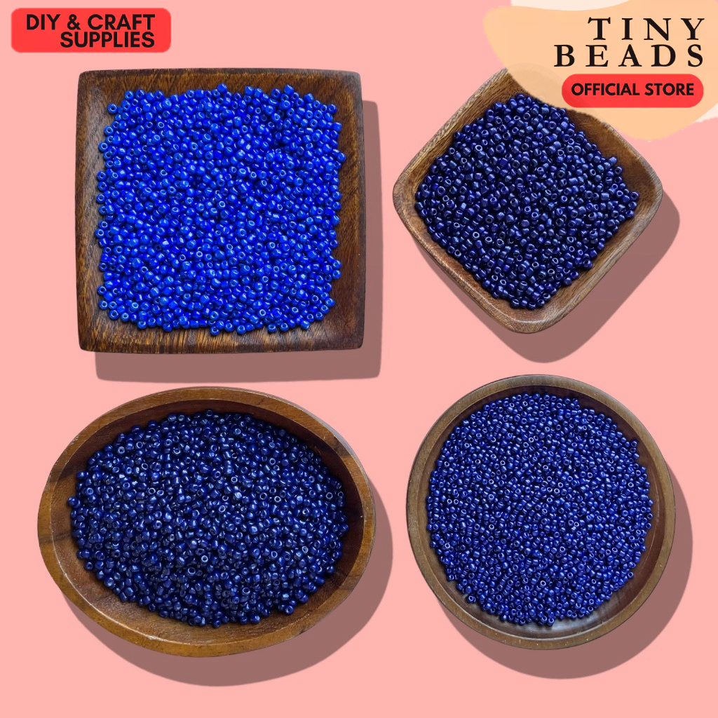 Seed Beads Space Blue, Estate Blue, Blueberry, Imperial Blue 3mm, 4mm ...