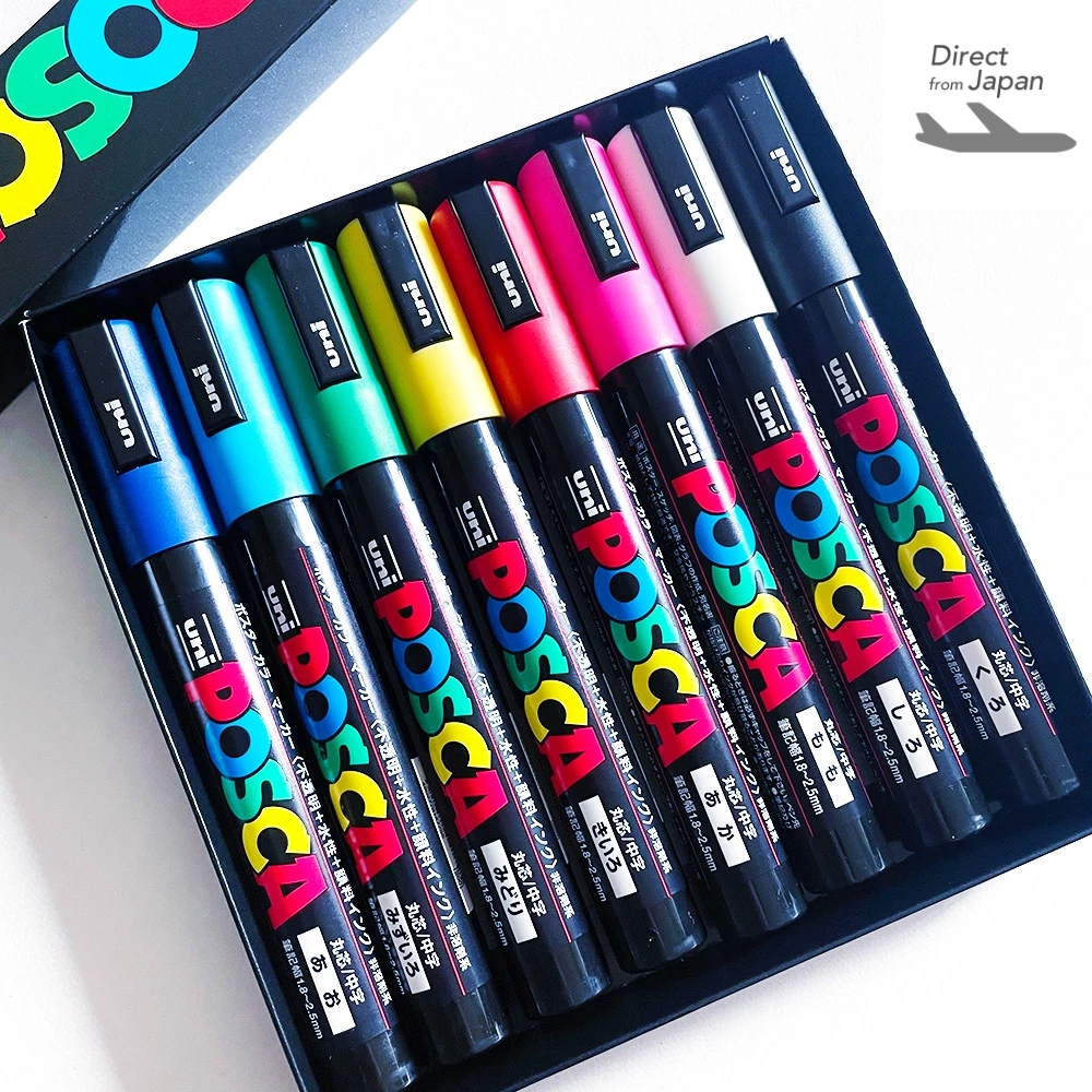UNI POSCA Middle Tip 8 Colors Set PC-5M Water-Based Colour Paint Marker ... UNI POSCA Middle Tip 8 Colors Set PC-5M Water-Based Colour Paint Marker ...