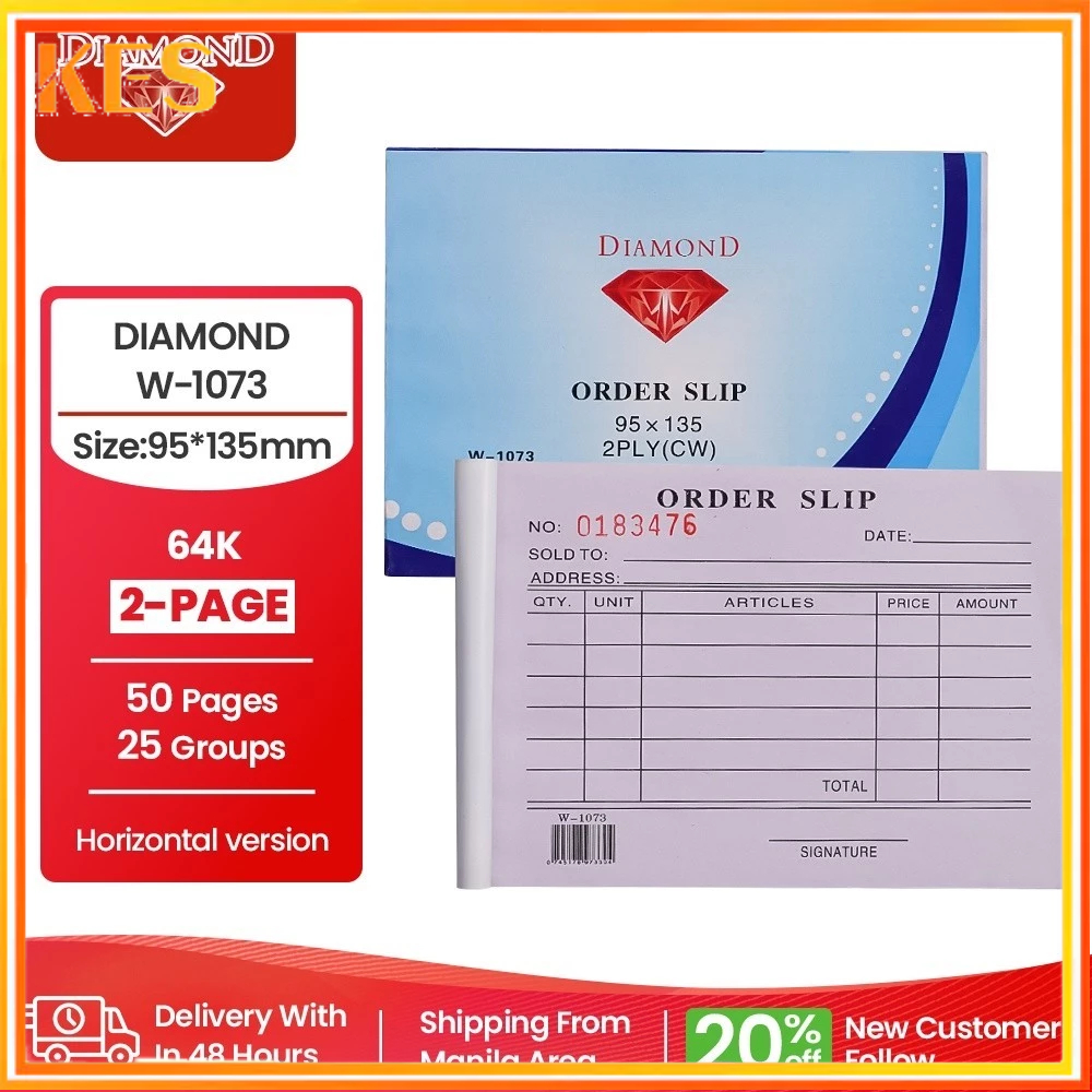 kes*W-1073 DIAMOND ORDER SLIP 2PLY (CW) SMALL 48 827066 school supplies ...