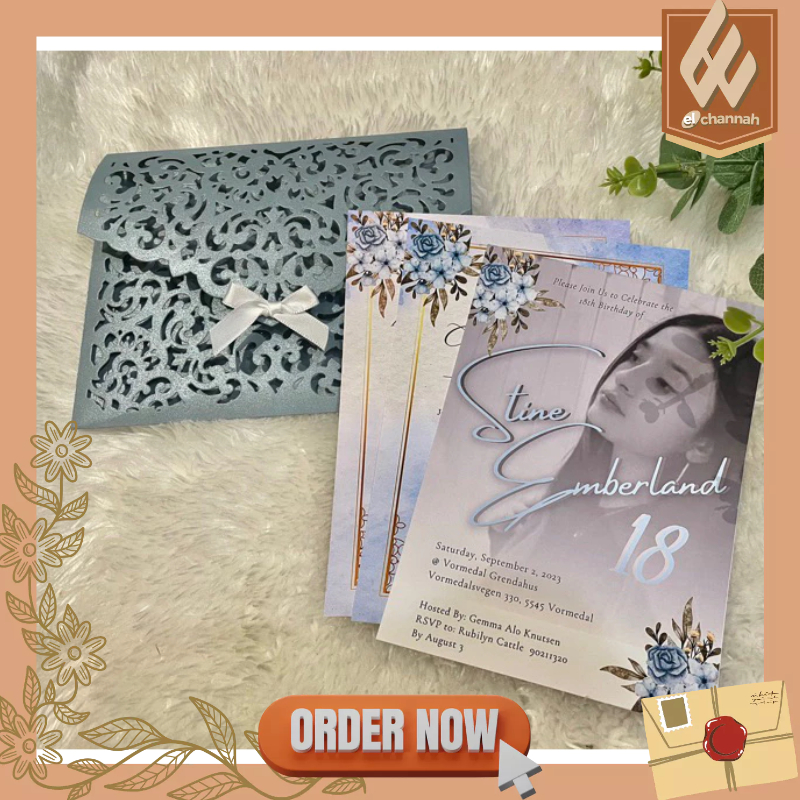 Light Blue Classy Debut Invitation 18 birthday invitation | Shopee ...