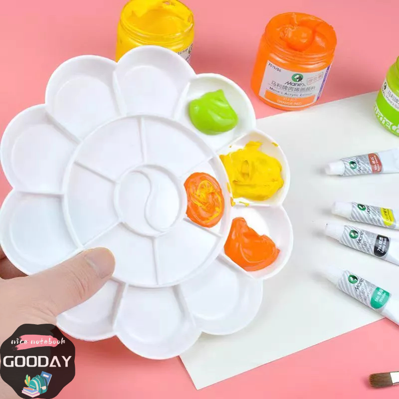 Watercolor Paint Palette Artist Plastic pigment Plate White Plastic ...