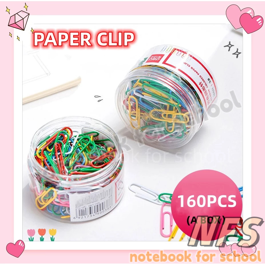 NFS 160pcs colorful paper clip creative multifunctional color binding ...