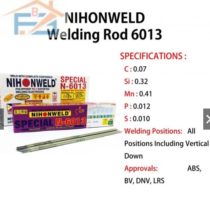 NIHONWELD SPECIAL 5 STAR Welding Rod Electrode N-6013/N-6011/N-7018/N-55/NSS-308/E6013 Ord. Per ...